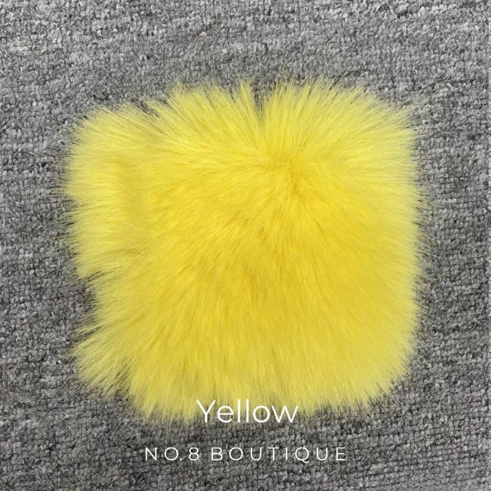 Yellow Faux Fur Jacket - No.8 Boutique London